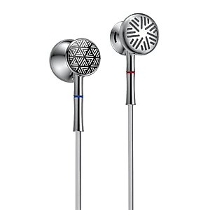 FiiO FF3 Earbuds Headphones Lossless Wired Earphones 1DD Deep Bass Comes with 3.5/4.4mm Plugs High Resolution for Smartphones/PC/Laptop/Tablet(Silver)