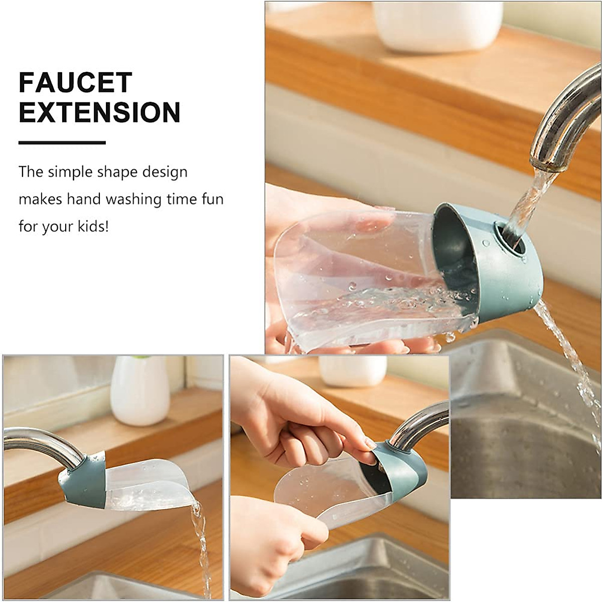 DOITOOL 4pcs Faucet Extender Children Faucet Extension Faucet Baby Guide Sink Extender Long Water Hand Washing Device Water Diverter for Bathroom Sink 4 Colors