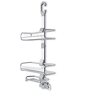 ToiletTree Products Aluminum Rustproof Shower & Bath Caddy - Hanging Storage Organizer with Hooks for Loofahs & Razors - Easy to Assemble Shower Shelf