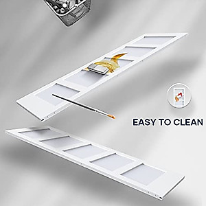 EaseLife 30in x 84in Glass Barn Door,Solid LVL Wood Covered with Water-Proof & Scratch-Resistant PVC Surface,DIY Assembly,5-Panel Glass,White