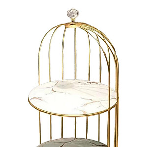 NC Desktop Perfume Organizer Cake Cupcakes Serving Holder Makeup Jewelry Rings Display Stand Bathroom Living Room Storage Rack Shelf - White 2 Tier