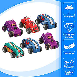 12 Pieces Wood DIY Car Toys, Unfinished Wooden Cars, Crafts for Students Home Activities, Easy Woodworking and Family Time Set