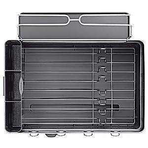 simplehuman Steel Frame Kitchen Dish Drying Rack With Swivel Spout, Fingerprint-Proof Stainless Steel Frame, Grey Plastic, 2020 Model