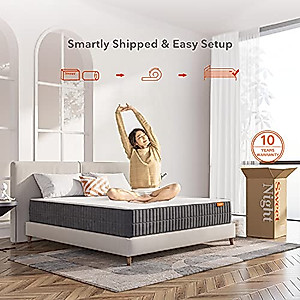 Sweetnight King Size Mattress, 10 Inch Gel Memory Foam Mattresses for Back Pain Relief/Motion Isolation & Cool Sleep, Flippable Comfort from Soft to Medium Firm, Sunkiss