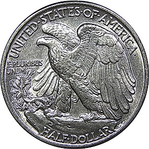 1940-1945 U.S. Walking Liberty Silver Half Dollar Coin Half Dollar About Uncirculated Condition