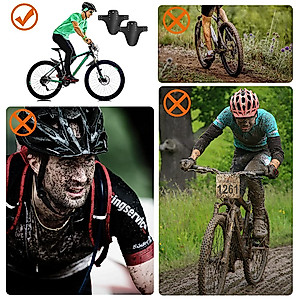 Dogagroom Mountian Bike Fender 2 Pcs, Front and Rear Bicycle Fender, Mountain Bike Mudguards Set, MTB Mud Guard, Folding Bicycle Mud Guards, Waterproof Bike Fenders, Fits 650B 20" 27.5" 29" (Black)