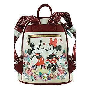 Wondapop Disney Mickey and Minnie Mouse 11" Vegan Leather Fashion Mini Backpack