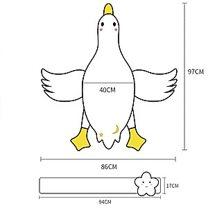 Dilyvoli Baby Pillow for Newborn White Goose Plushies Toy Pillow, 38.1" Toddler Nursery Pillow, Infant Soothing Pillow, Goose Stuffed Pillow, Toddler Exhaust Pillow - Photo Prop Shower Gift（White）