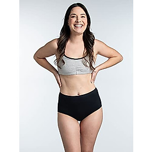 Fruit of the Loom Women's Eversoft Underwear, Tag Free & Breathable, Available in Plus Size, Brief-Cotton-6 Pack-Black, 7