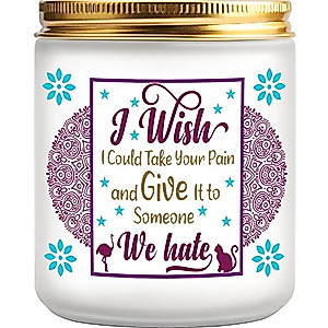 Warming Gifts for Patients, Get Well Soon Gifts for Women Men, Take Your Pain Scented Soy Candle, Feel Better, After Surgery Gifts for Him, Her, Friends, Lavender Scented Candles