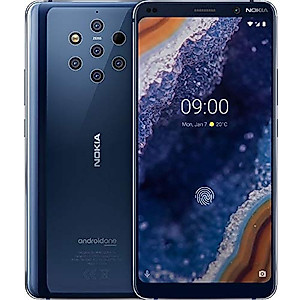 Nokia 9 PureView 128GB GSM Unlocked Android 9.0 Pie Smartphone, 5.99" QHD+ Display, Qi Wireless Charging, 5X 12 MP Camera Array & UHD 4k HDR (Midnight Blue) + Clear Case Bundle