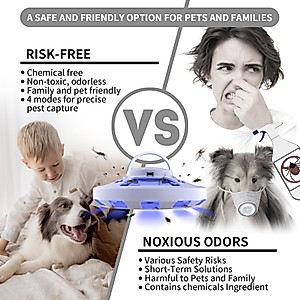 Frogoom 2 Packs Flea Traps for Inside Your Home with 6 Sticky Pads, Flea Light Traps Kills Fleas in House, Hanging Flea Lamp with USB Cable Pest Control for Bugs Moths Gnats Indoor and Outdoor