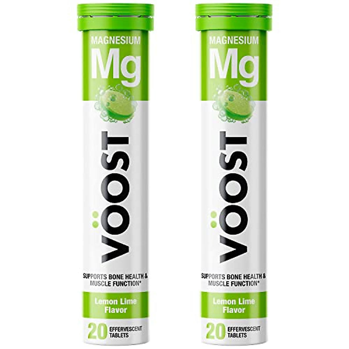 VOOST, Magnesium, Supports Bone Health and Muscle Health, Effervescent Vitamin Drink Tablet, No Sugar + Low Calorie Vitamin Supplement Blend, Lemon Lime Flavor, 40 Count