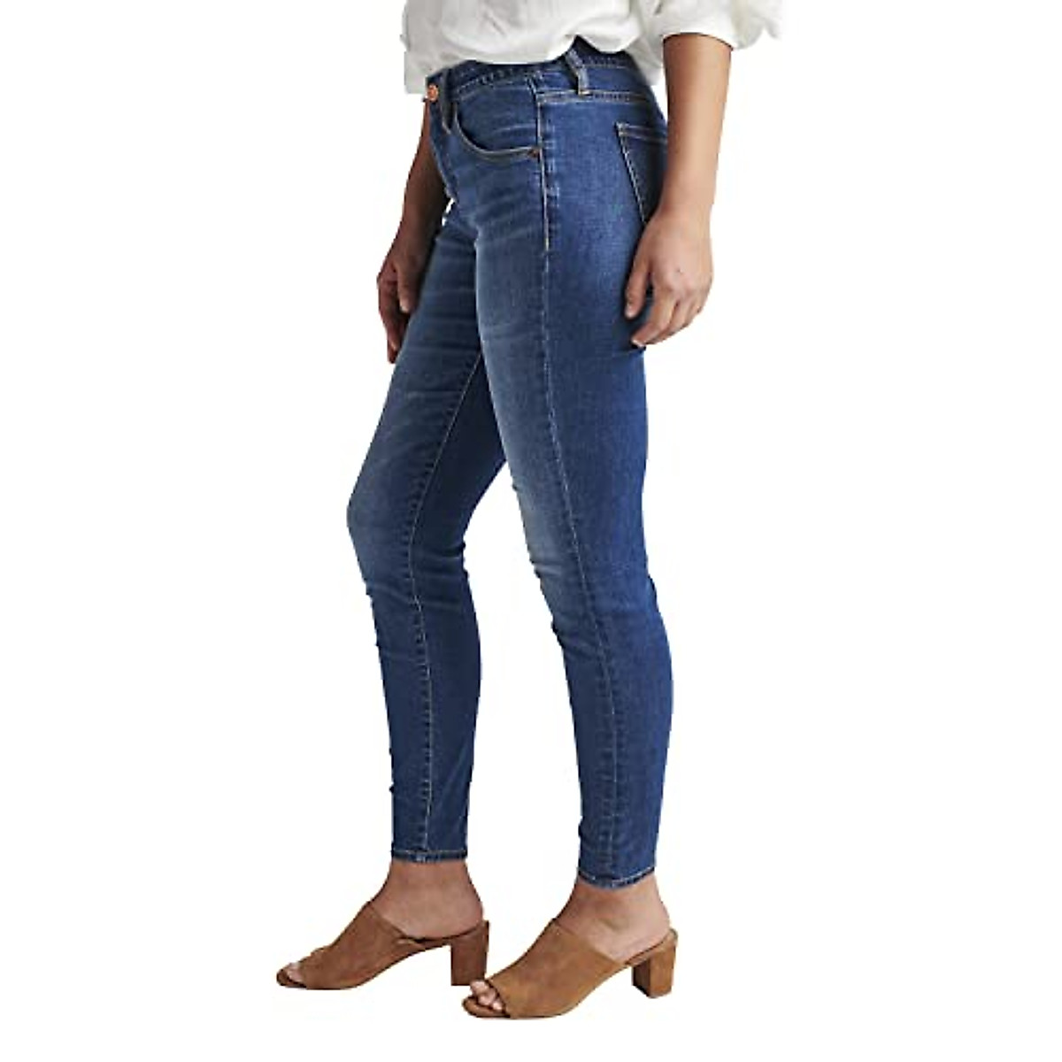JAG Jeans Women's Petite Cecilia Mid Rise Skinny Jeans, Thorne Blue, 14 Petite