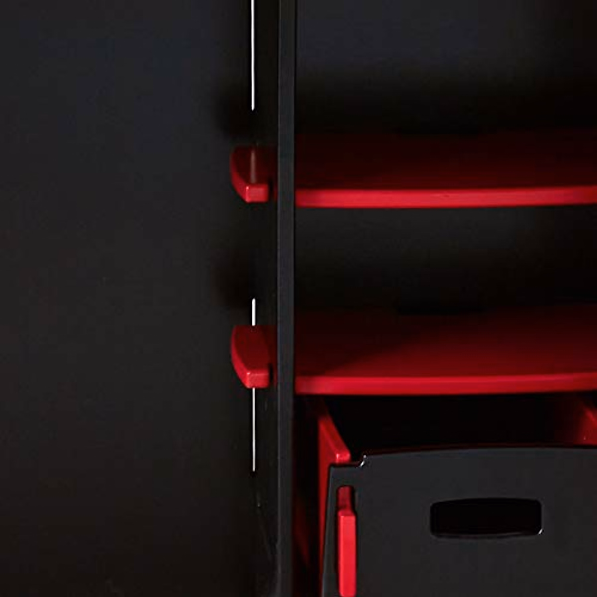 Legaré Furniture Children's Desk with Shelves and File Cart Set for Kids, Red and Black