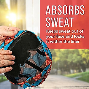 Hat & Helmet Sweat Liners Prevent Sweat on Face & Eyes - Ultra Absorbent Hat Sweat Liner Stops Stains - 3 Layer Hat Sweat Protector - Disposable Hard Hat Liner - Hat Liners Sweat Protection - [5 Pk]