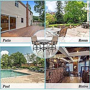 2 PC Swivel Bar Outdoor Stools Bar, Height Swivel Patio Chairs, All-Weather Patio Furniture Tall Chair Terrace Bar with 360-degree Rotating Padded Sling Fabric(2PC)