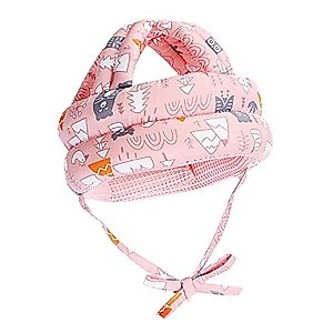 Baby Infant Toddler Helmet No Bumps Safety Head Cushion Bumper Bonnet, Adjustable Protective Cap Child Safety Headguard Hat for Running Walking Crawling (Pink Forest)