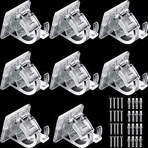 Self-Adhesive Curtain Rod Bracket Drapery Hook Holders no Nail Fixing Rod Holder Curtain Pole Wall Brackets No Screw Towel Rod Hooks for Home Bathroom and Hotel Use (8 Pieces)