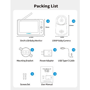 LONNKY Baby Monitor with Camera and Audio, 5" Color Display with 1080P Pan 355°/Tilt 65° Camera, 2-Way Audio, 16ft Night Vision, Temperature & Sound Alarm, Up to 1000ft Range, Support Playback