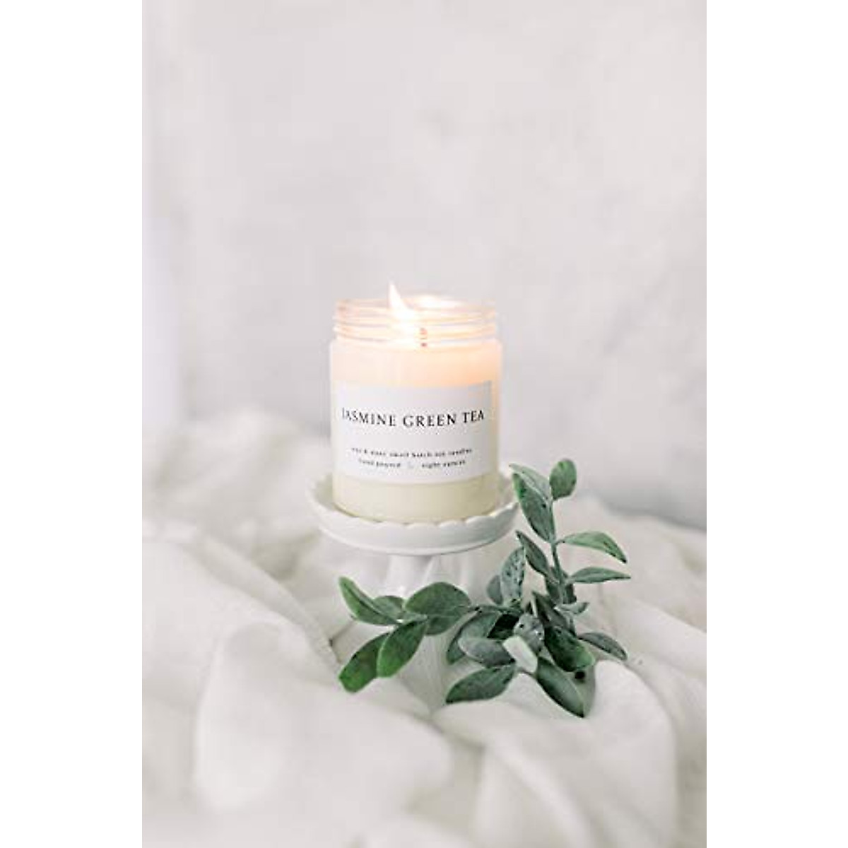 Wax & Wane Jasmine Green Tea Modern Scented Candle - 8 Oz Soy Candles Gifts For Women For Home Décor, 40+ Hours Long Lasting Scented Candles Handmade In The USA From 100% Natural Soy Wax