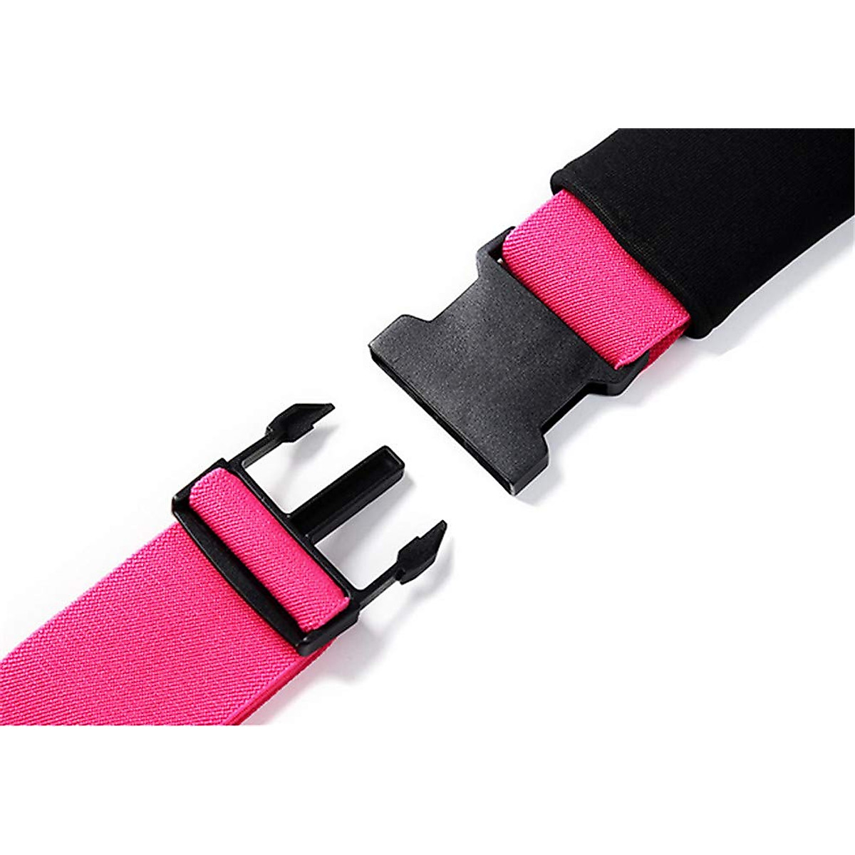 Yoga Elastic Band Waist Protection w/ Buckle Stretch Strap for Ballet Pilates Dance Workout, Arms Leg Stretcher, Kids Adults Stretching Bands Cheer Flexibility Fitness Gym Physical Therapy (Rose)