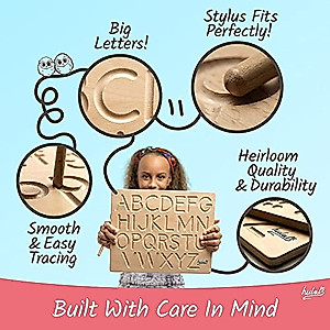 Hulats Learn to Write - Number & Letter Tracing Boards for Kids Ages 3-5 - Wooden Alphabet Learning Montessori Toys 3+ Year Old Toddler Writing Tools Beginner Homeschool Preschool Classroom Must Haves