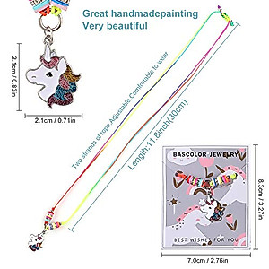 24 Pcs Kids Jewelry for Girls Woven Friendship Bracelets and Necklaces Set with Animal Unicorn Mermaid Butterfly Flower Pendants Gift for Little Girls