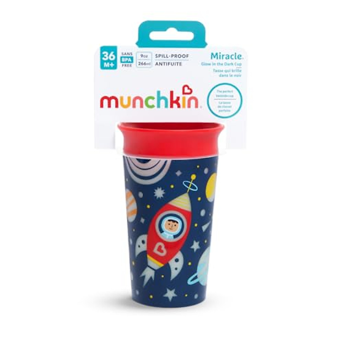 Munchkin 21193: 9Oz Miracle 360° Glow in The Dark Sippy Cup (Assorted)