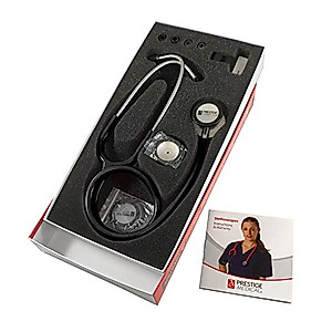 Prestige Medical Clinical Plus Dynamic Range Stethoscope with Two Piece Box Packaging, Black