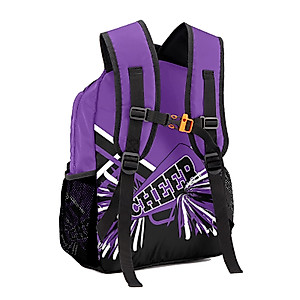 zaaprintblanket Custom Purple White Cheer Unisex Casual Nylon Backpacks Lapto Bag for Gift Hiking Camper Travel Pack