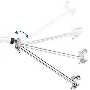 12 Inch Solid Brass Adjustable Shower Head Extension Arm Flexible Height & Angle Shower Arm Extender with Lock Joints, Universal Connection Extra Long Shower Extension Arm, Chrome Finish