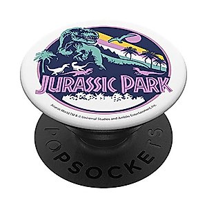 Jurassic Park Retro Rex Scene PopSockets PopGrip: Swappable Grip for Phones & Tablets