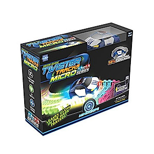 Mindscope Twister Tracks Micro Neon Glow in The Dark 11 feet Flexible Assembly Track Emergency Series Rechargeable car