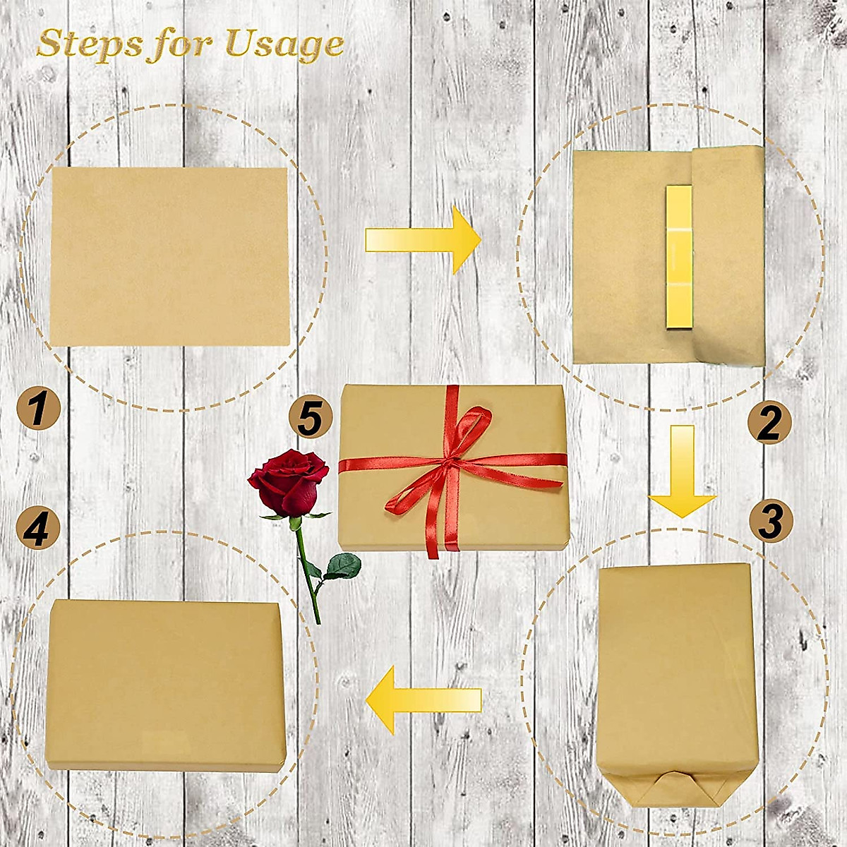 100 Sheets Kraft Tissue Paper Brown Wrapping Paper Bulk for Weddings Birthday DIY Project Christmas Gift wrapping Crafts Decor,13.8 x 19.7" (Brown)