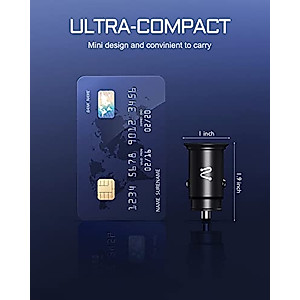 USB C Car Charger, Aergiatech 40W PD 3.0 Fast Car Charger Adapter Dual Port, Metal Type C Car Charger Compatible with iPhone 13/13 Pro/12/12 Pro/11/X/SE, Galaxy S21/S20/Note20, iPad, Pixel 4, Black