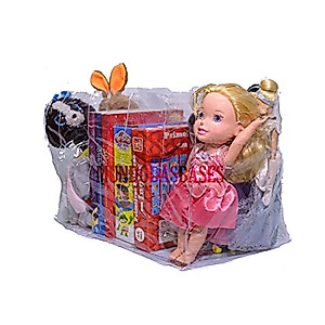 Mundo das Bases Organizer Closet Storage Solution Made of Flexible, Clear Plastic and Five Dividers for Sneakers, Shoes, Boots, Clothes, Toys and Cleaning Products (transparent 5 pairs)