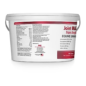 Joint MAX Triple Strength EQ GRANULES for Horses - Support Joint Health - Glucosamine, Chondroitin - Vitamins, Minerals, Omega 3 Fatty Acids, Antioxidants - 180 Doses