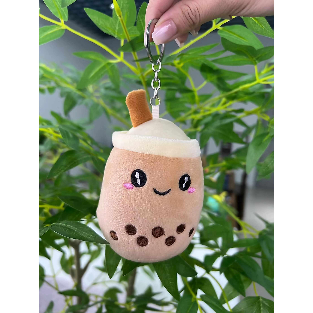 Lefe Liee cute boba plush keychain for girls, kawaii bubble tea key chains for backpacks, boba tea squishmallow plushies accessories stuff, boba themed gifts