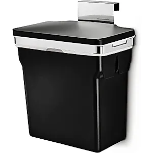 simplehuman 10 Liter / 2.6 Gallon In-Cabinet Trash Can Heavy-Duty Steel Frame, Black