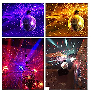 Mirror Disco Ball 8 Inch Hanging Disco Ball for Party Wedding Holiday Home Decoration, Silver