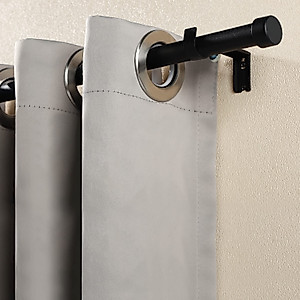 2 Pack Modern Curtain Rod, End Cap Style Design, Curtain Rods for Windows 48 to 84 Inch, Blackout Wrap Around Curtain Rod, Indoor and Outdoor, 48-86 Inch, Black