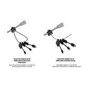 DigitaLinx Liberty Patented HDMI Adapter Ring with 5” DisplayPort, 5” Mini DP & USB-C Pigtail adapters Device connectivity for Conference Rooms. PC Laptop, iPad, MacBook Pro, Galaxy, Chromebook.
