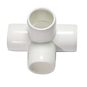 Rainbow Dream 4-Way 3/4 Inch PVC Elbow Corner Tee Fittings, 4 Way PVC Pipe Fitting Connectors - Build Heavy Duty Furniture Grade for 3/4 inch PVC Pipe - 8 Pack, White