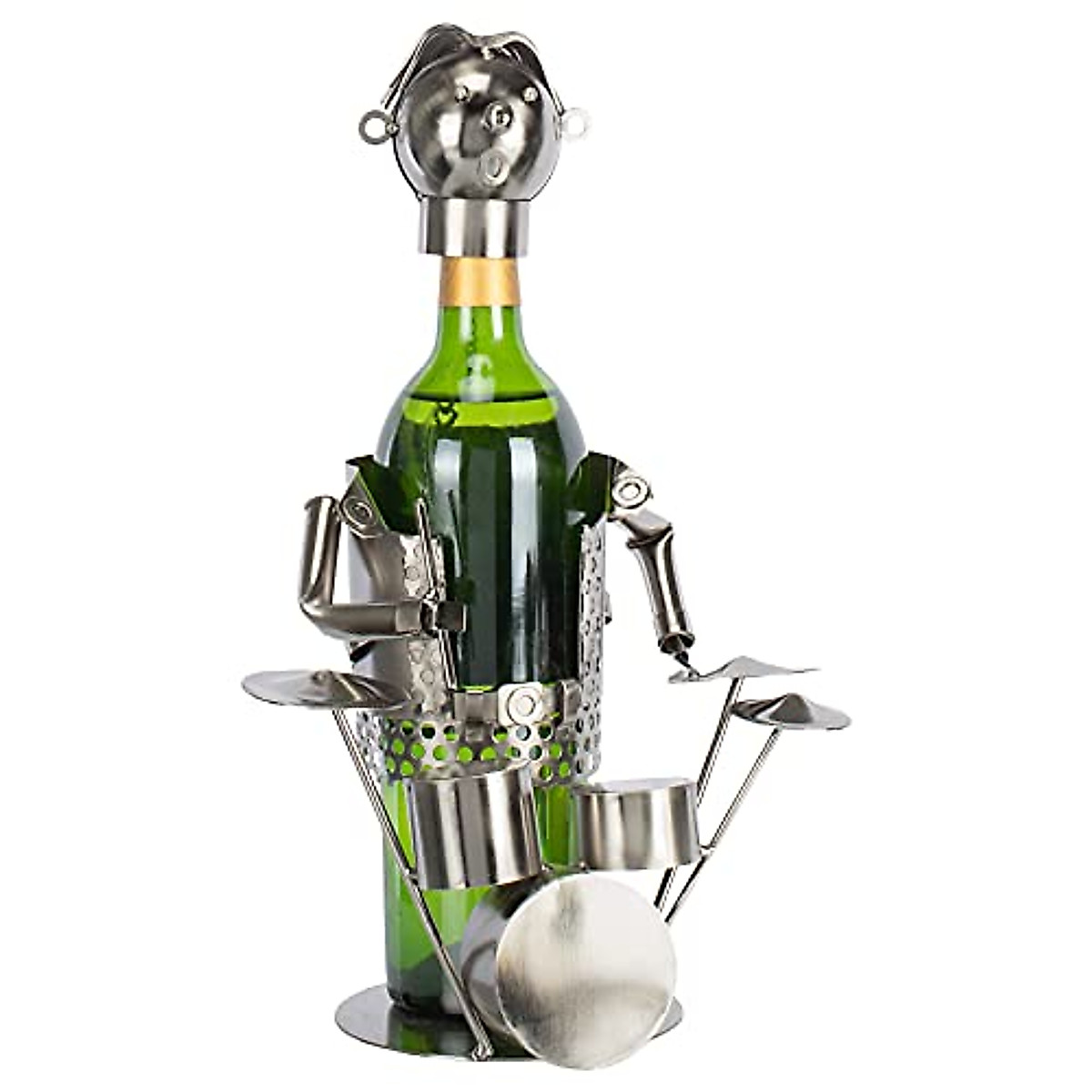 Broadway Gift Drummer Metal Instrument Wine Bottle Decoration