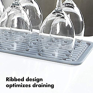 OXO Good Grips Silicone Stemware Drying Mat, Gray