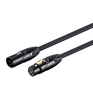 Monoprice XLR Male to XLR Female Cable - Microphone & Interconnect, Gold Plated, 16AWG, 6 Feet, Black - Stage Right Series