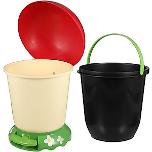 STOBAZA Mushroom Trash Can with Lid Foot Pedal Trash Can Small Trash Bins Wastebasket Garbage Container Bins Recycling Bin for Bathroom Vanity Desktop Table Nursery Room Decor