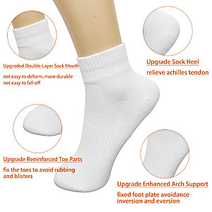 NicelyWe 6 Pairs Ankle Quarter Walking Running Athletic Solid Color Cotton Socks Simple Fashion Student Short Sock for Men Women Youth, Multicolor, M
