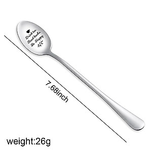 Drink Tea Read Books Spoon for Tea Lover Friend Birthday Graduation Christmas Gifts for Readers Book Lover Gifts for Women Men Engraved Tea Spoons Stainless Steel